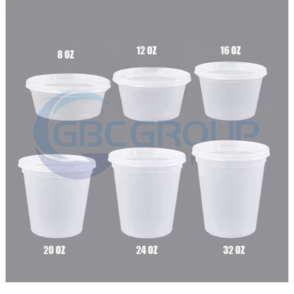 DS-32 32 oz. Microwavable Clear Plastic Deli Container and Lid Combo P ...