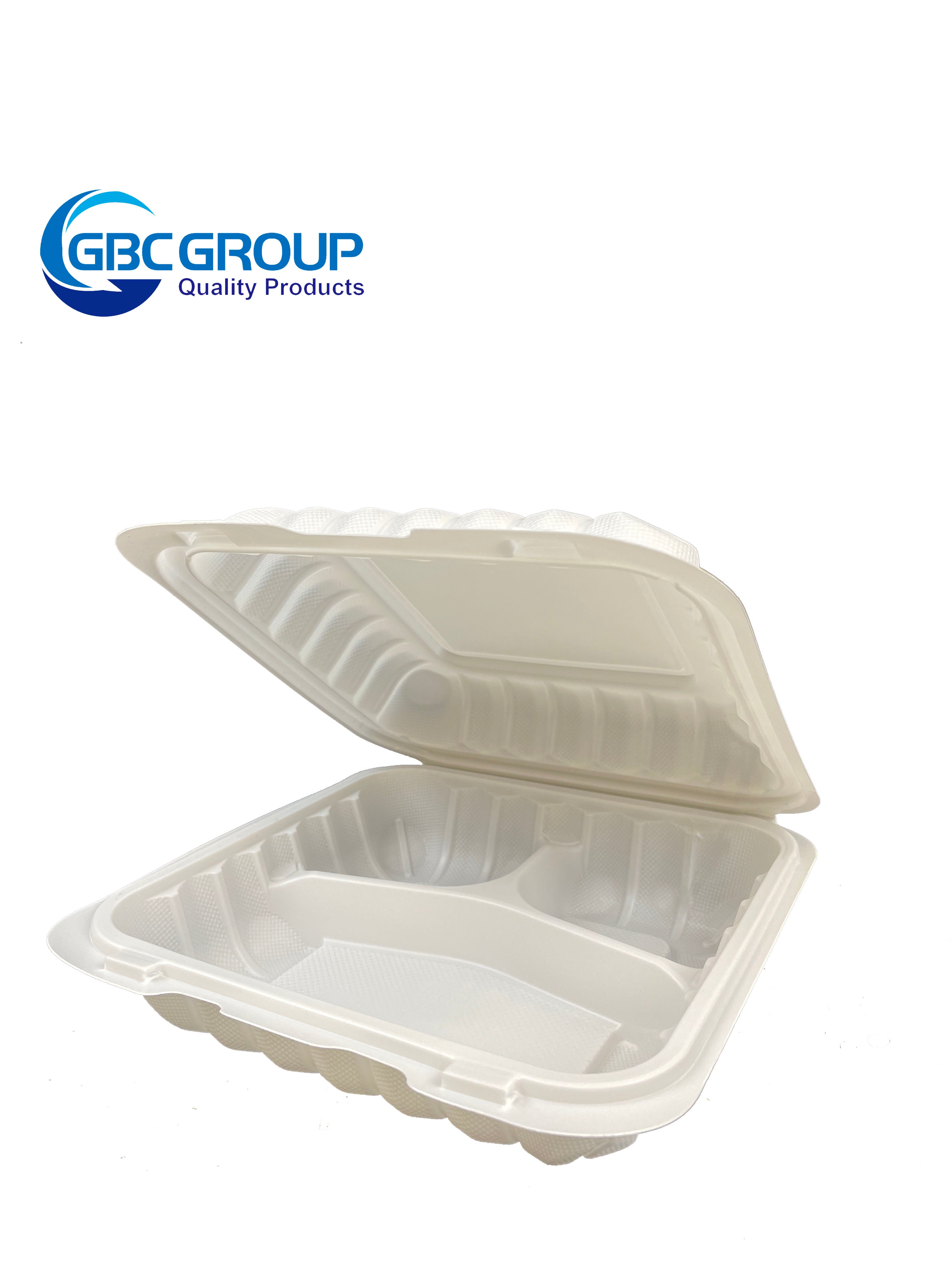 RP-803 8"Large , 3 Compartment Hinged Container-150/Case – GBC GROUP